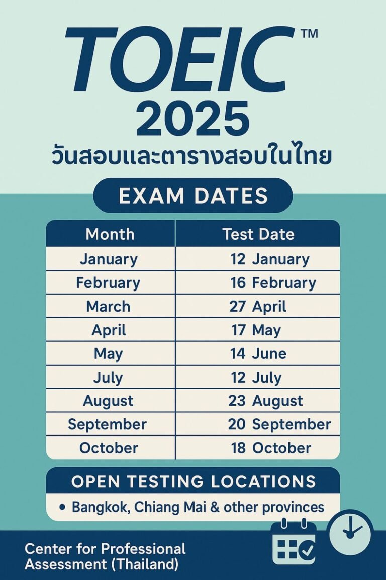 ข้อสอบ TOEIC 2025: วันสอบที่สำคัญและเคล็ดลับการเตรียมตัว - 51Talk Thailand